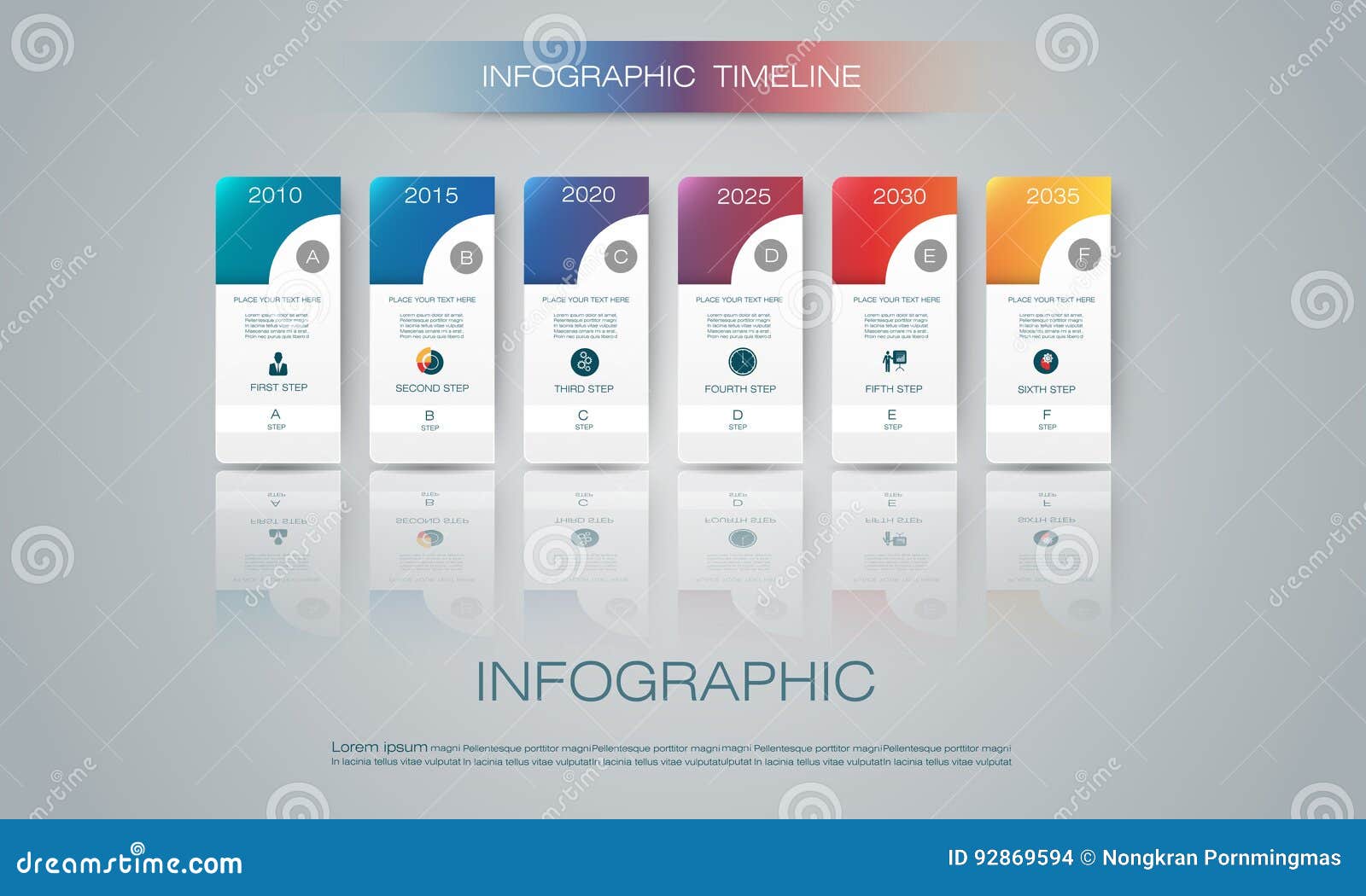 Vector Infographics Timeline Design Template with 3D Paper Label and ...