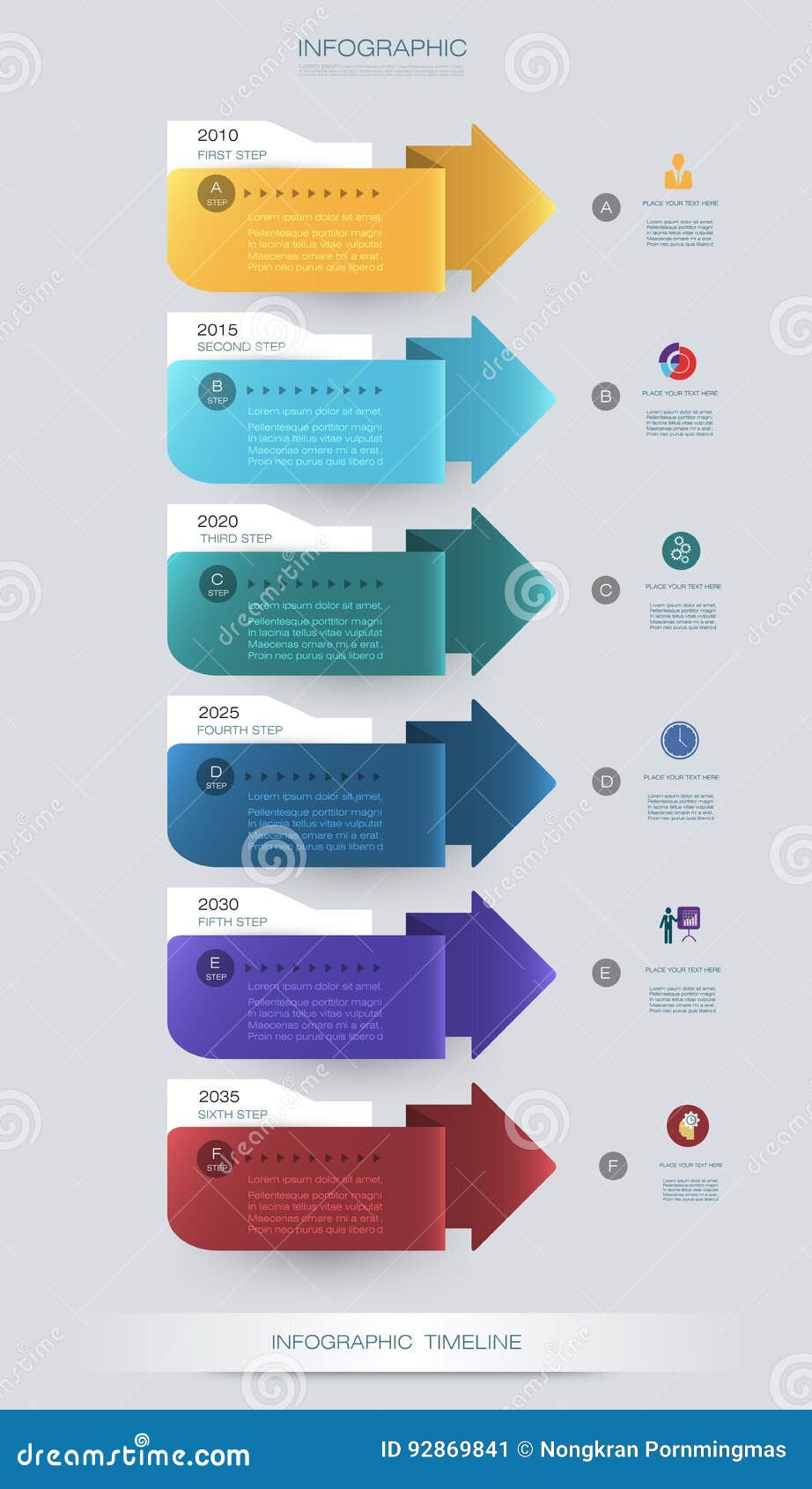 Vector Infographics Timeline Design Template with 3D Paper Label and ...