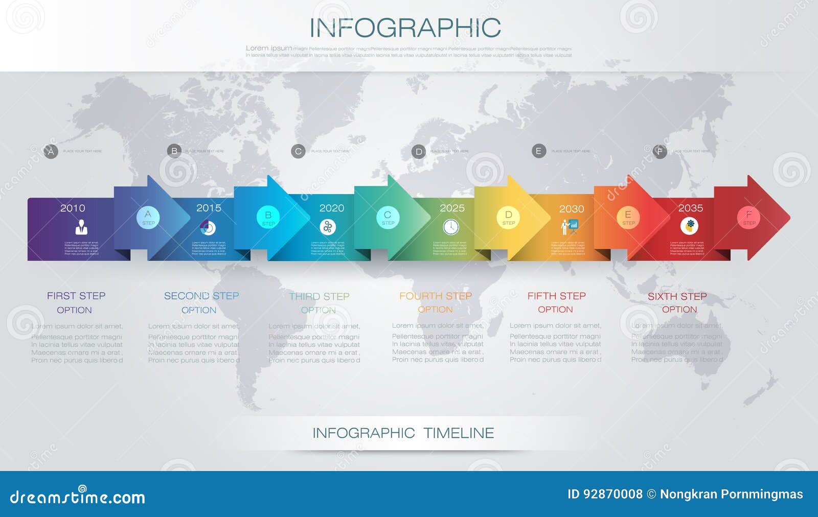 Vector Infographics Timeline Design Template with 3D Paper Label Stock ...