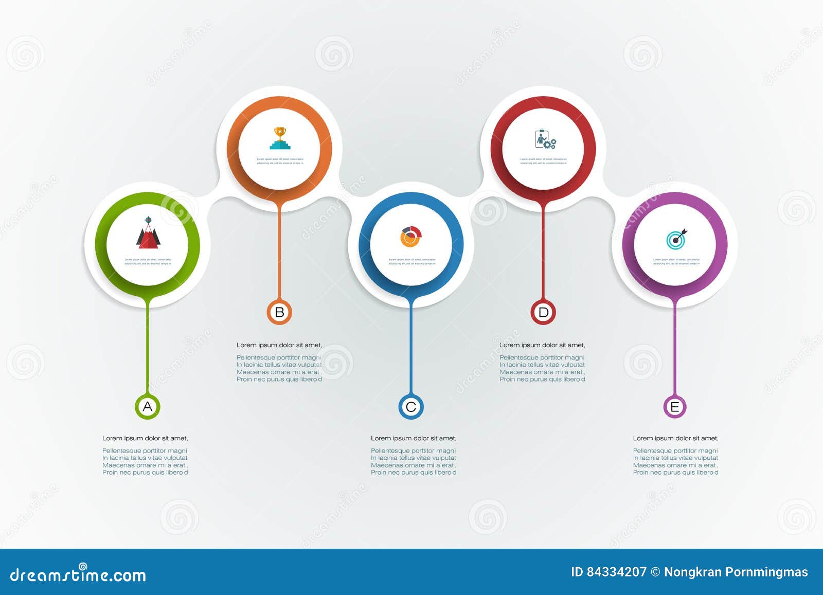 Vector Infographics Timeline Design Template with 3D Paper Label Stock ...
