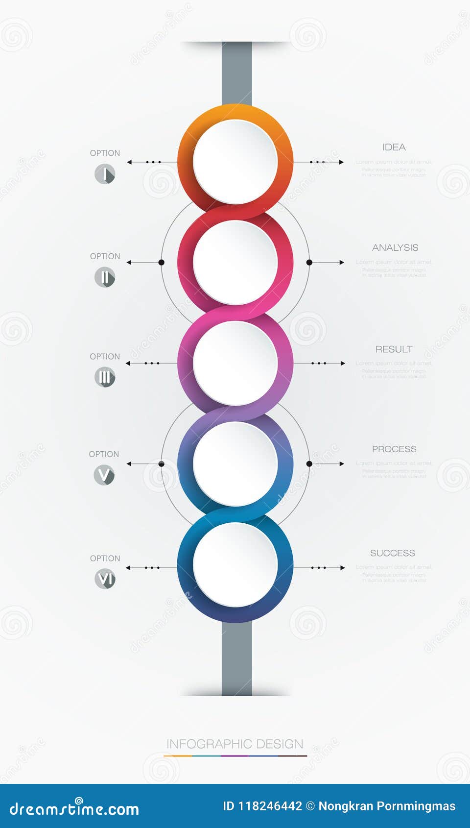 Vector Infographics Timeline Design Template with 3D Paper Label ...