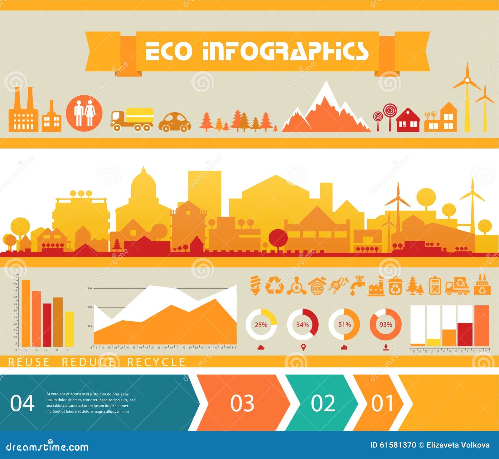 Vector Infographics. Town and Village Stock Vector - Illustration of ...