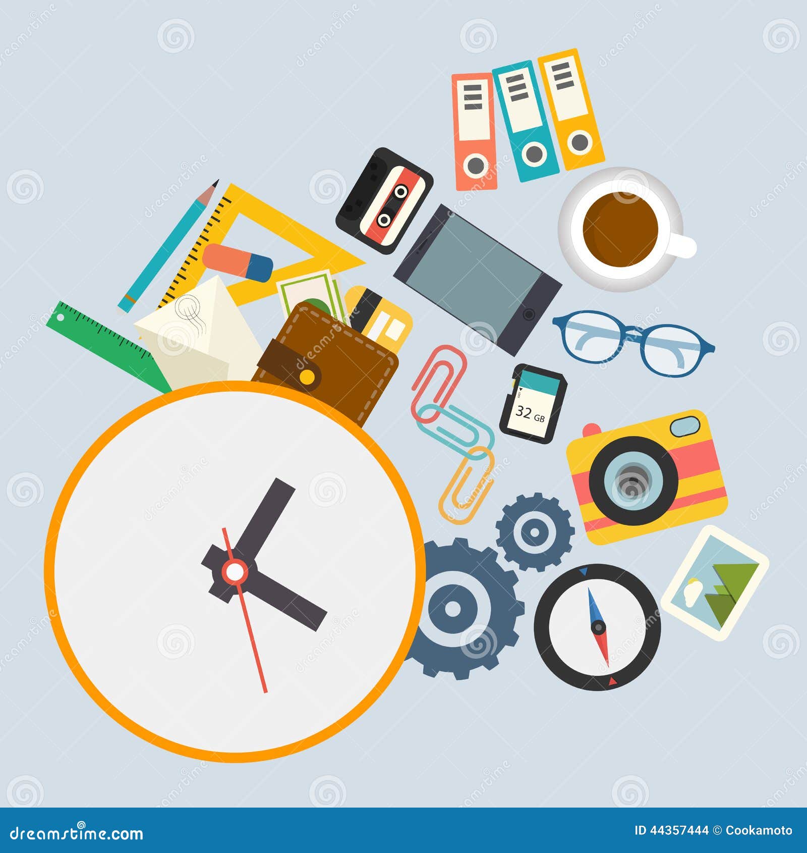 Vector Infographics, Work Schedule at the Office Stock Illustration ...