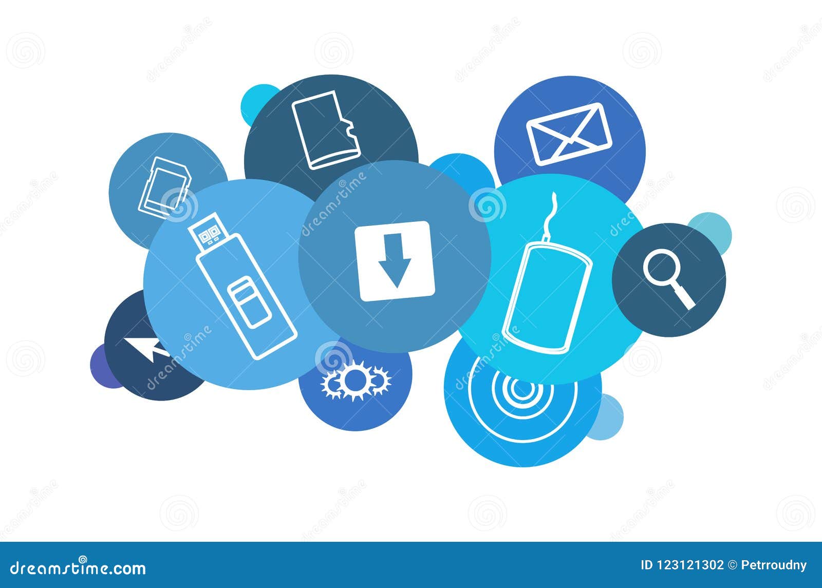 Vector Informatics Cloud Comprised of Computer and Data Icons Stock ...