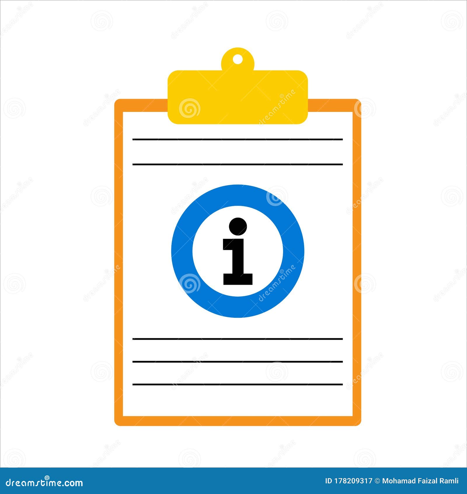 Vector of an Information Sign on a Clipboard with Paper Stock Vector ...