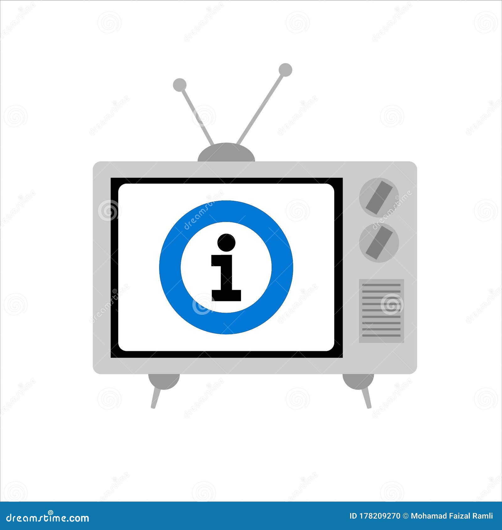 Vector of an Information Sign on a Television Stock Vector ...