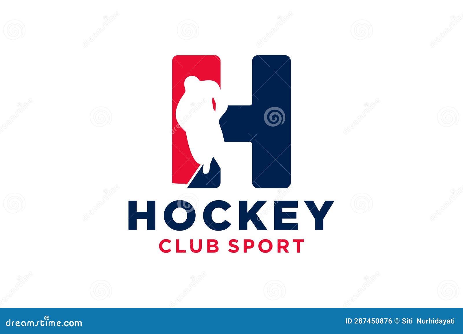 Vector Initials Letter H with Hockey Creative Geometric Modern Logo ...