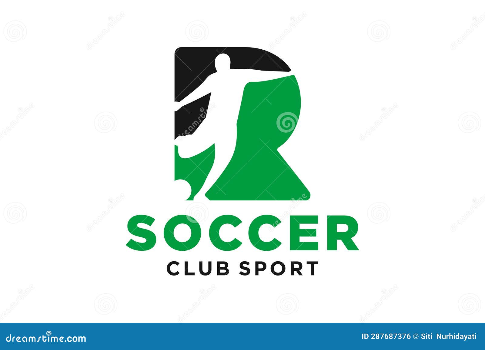 Vector Initials Letter R with Soccer Creative Geometric Modern Logo ...