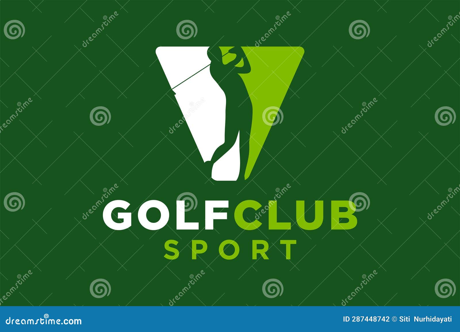 Vector Initials Letter V with Golf Creative Geometric Modern Logo ...