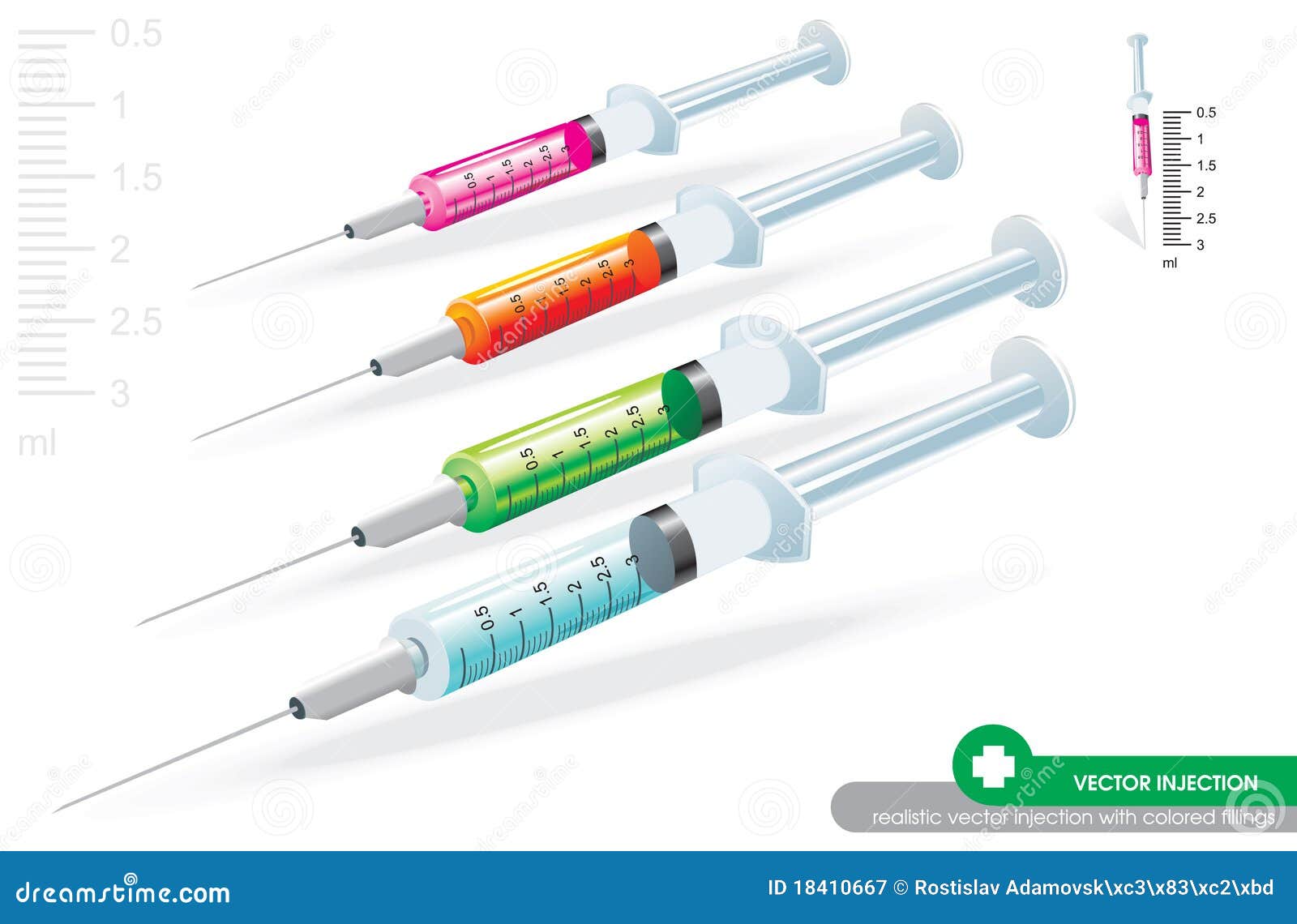 Vector Injection stock vector. Illustration of nurse - 18410667