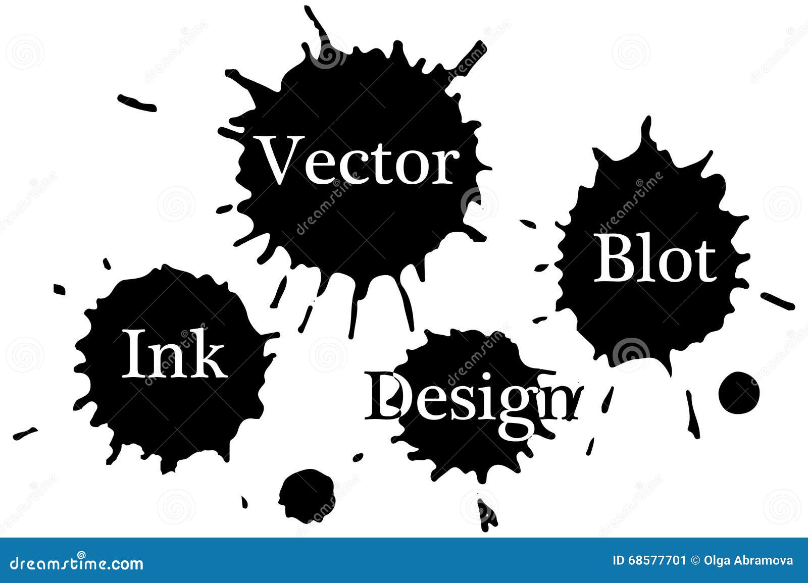 Vector Ink Blots on a White Background Stock Vector - Illustration of ...