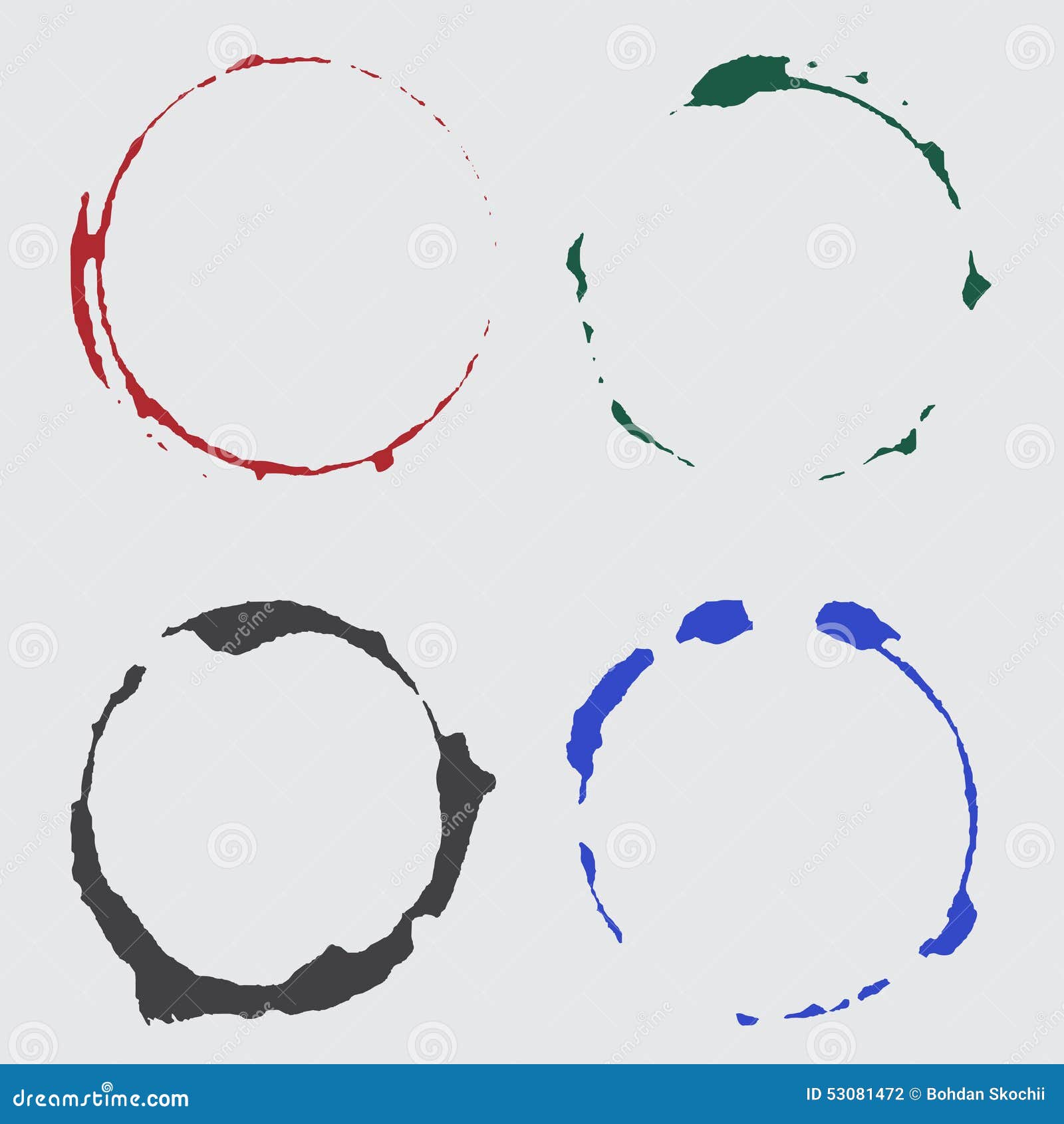 Vector Ink Cup Spots in Color Stock Vector - Illustration of circle ...