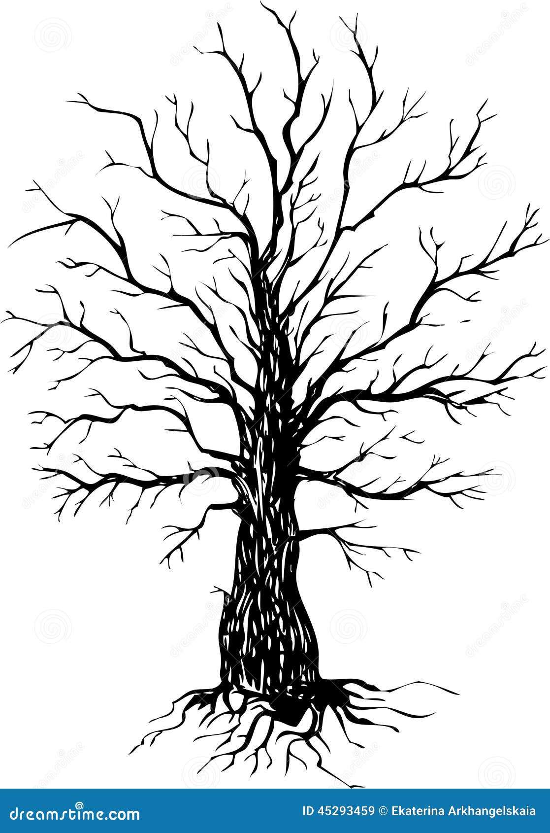 Vector ink drawing tree stock vector. Illustration of seedling - 45293459