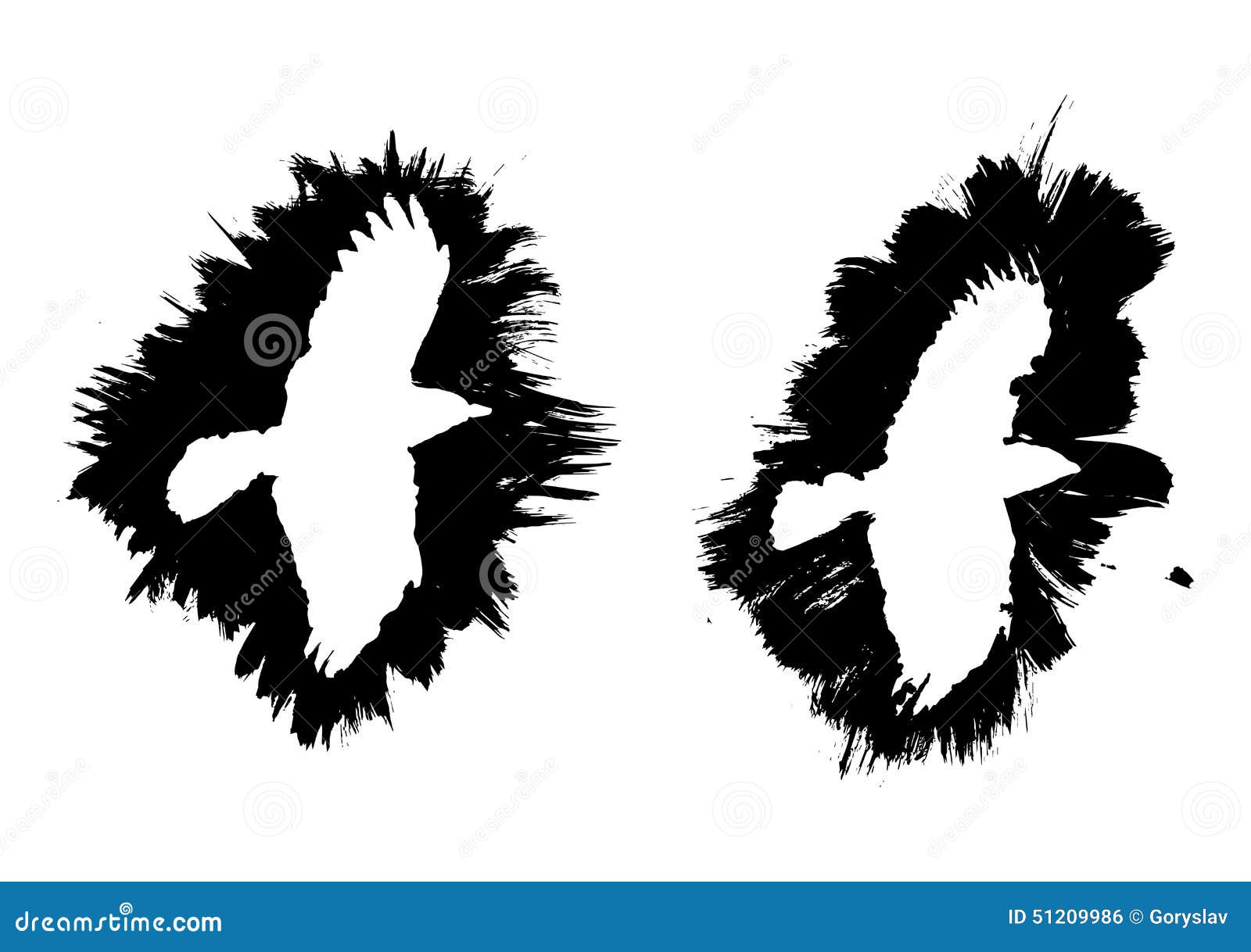 Vector Ink Frames in Form of Birds. Stock Vector - Illustration of ...