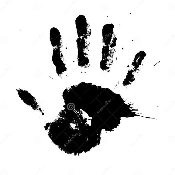 Vector ink handprint stock vector. Illustration of sign - 11176716