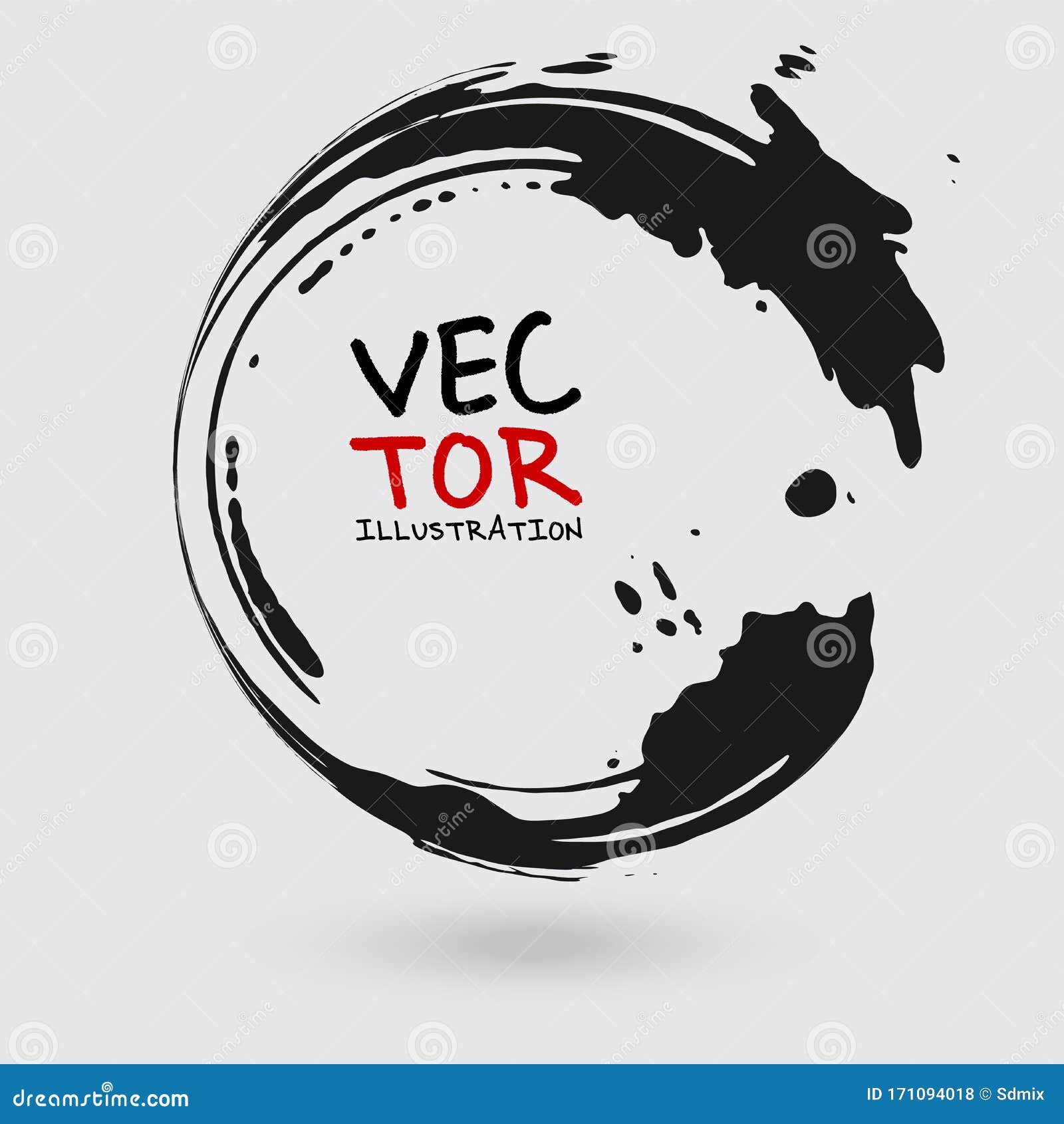 Vector Ink Shape. Circle Element Stock Vector - Illustration of ...