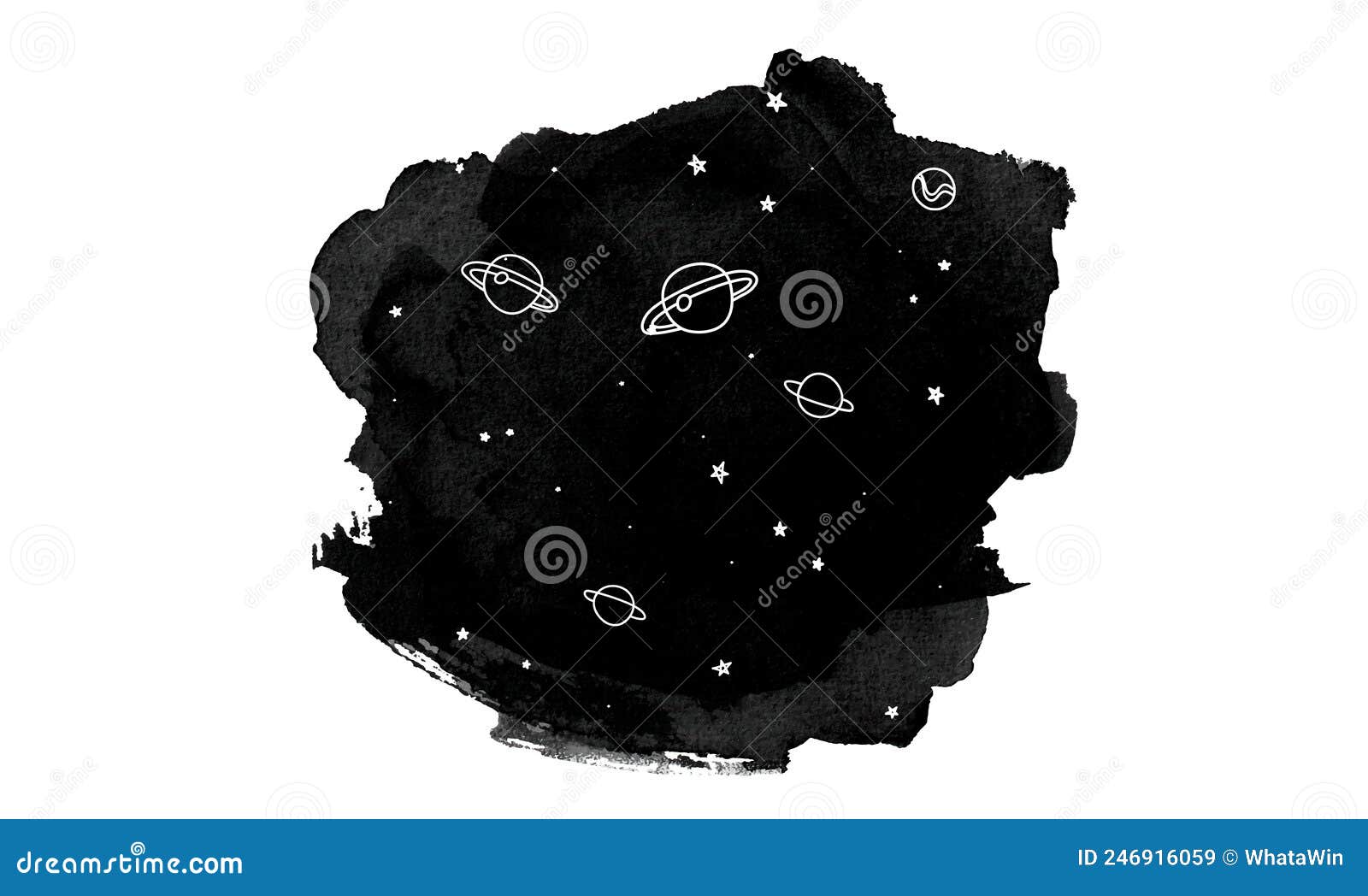 Vector Ink Shape with Hand Drawn Elements Stock Vector - Illustration ...