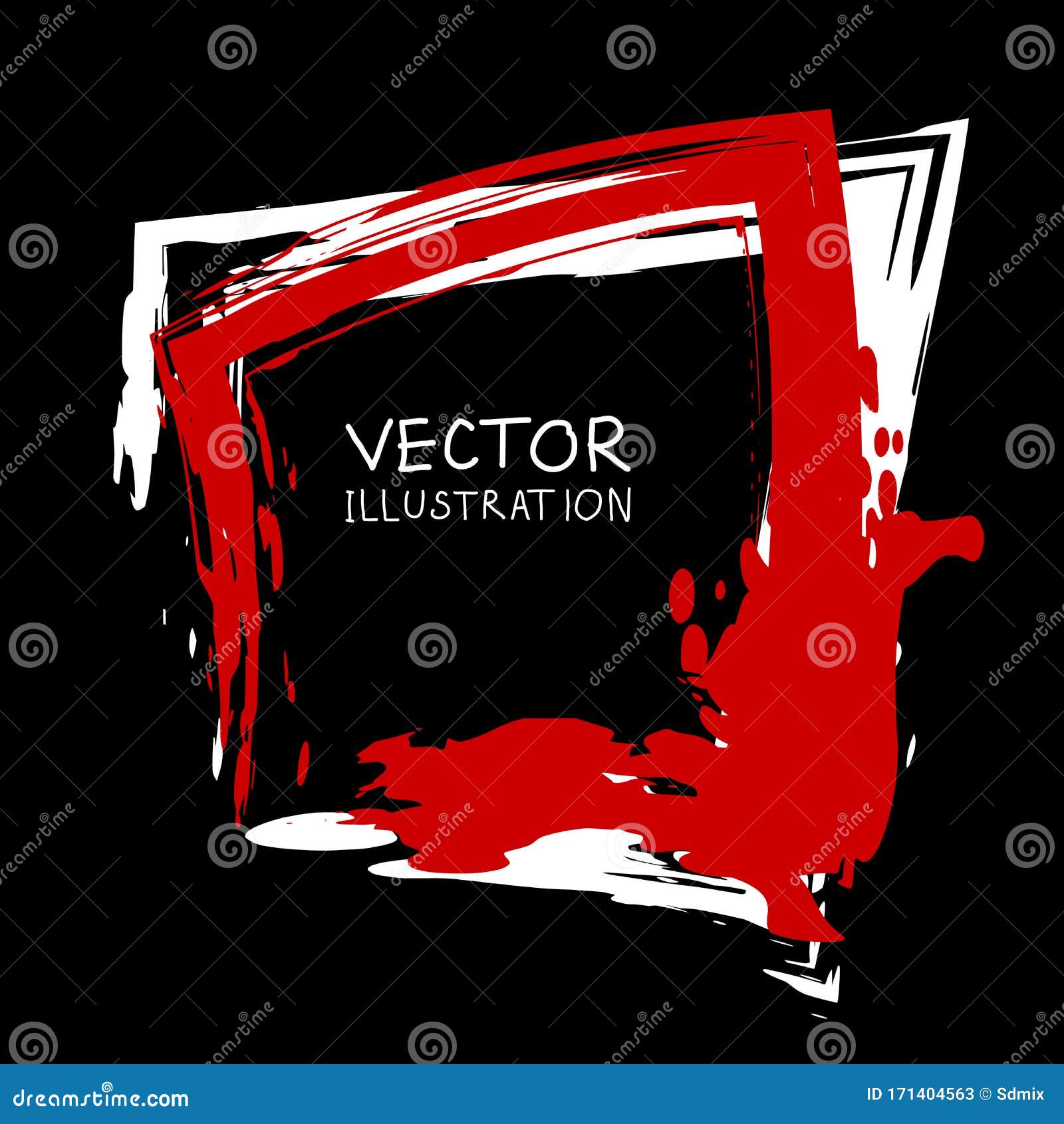 Vector Ink Shape. Square Element Stock Vector - Illustration of enso ...