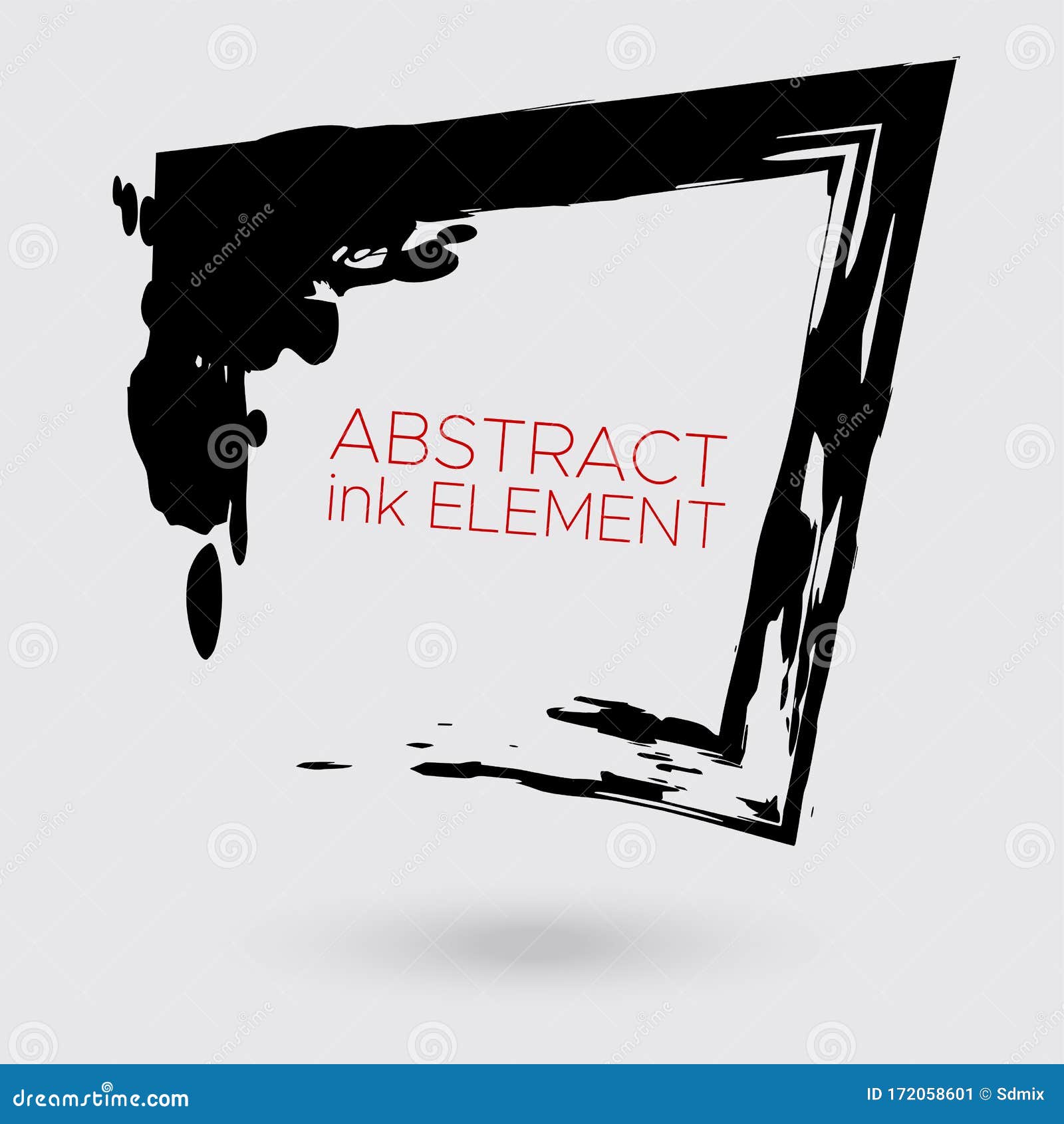 Vector Ink Shape. Square Element Stock Vector - Illustration of empty ...