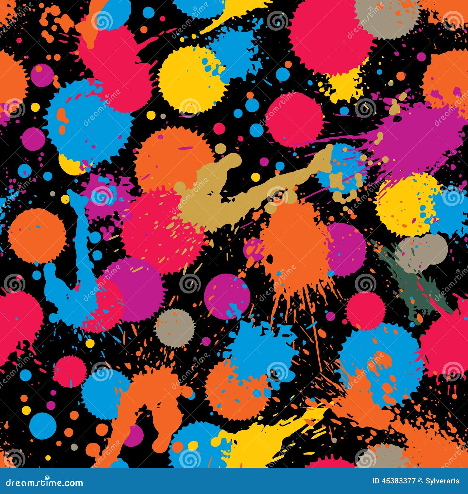 Vector Ink Splash Seamless Pattern Stock Vector - Illustration of paint ...