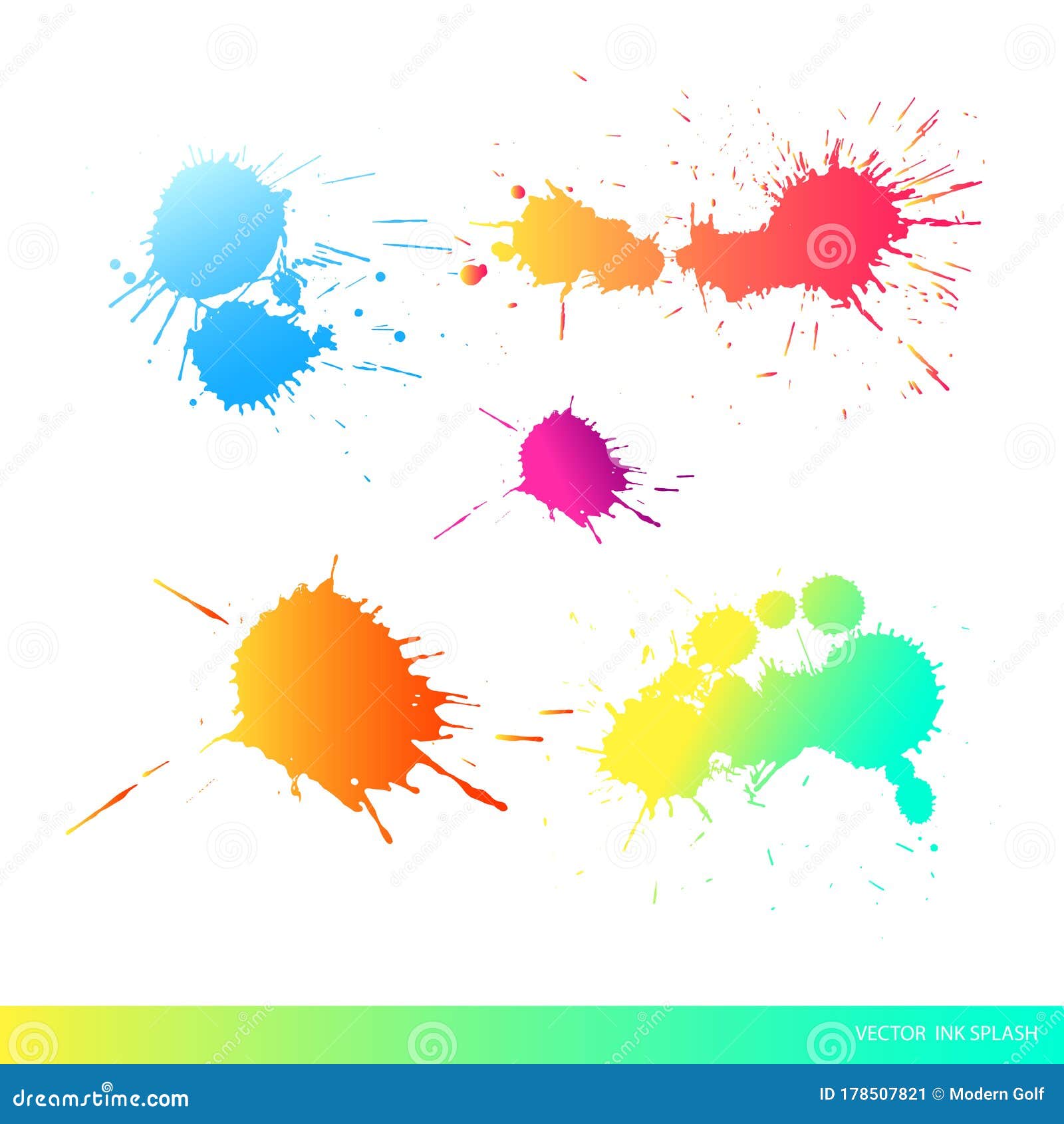 Vector Ink Splashes. Abstract Ink Splatter, Stock Vector - Illustration ...