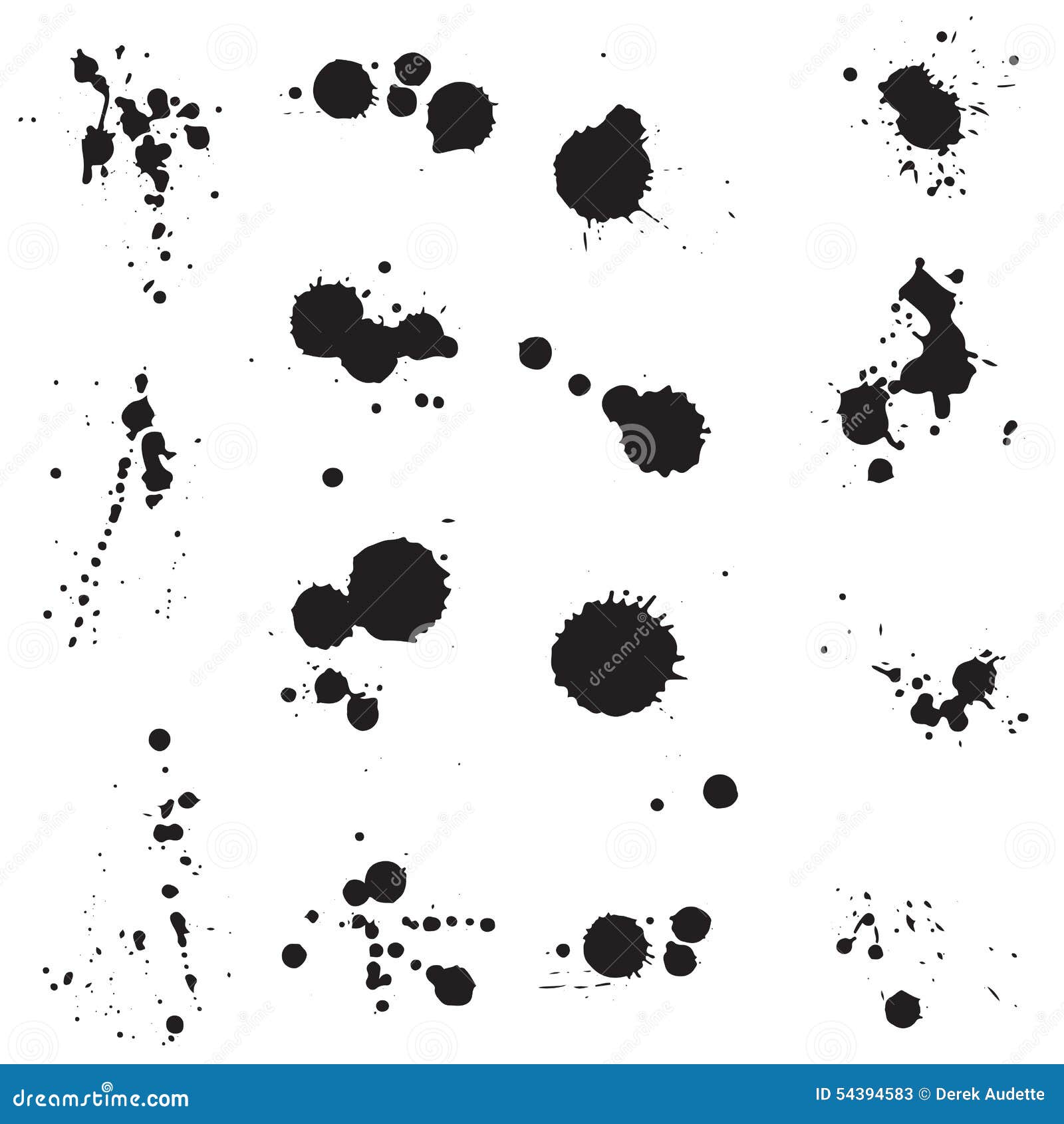 Vector Ink Splatters, Blots and Drips Collection Stock Vector ...