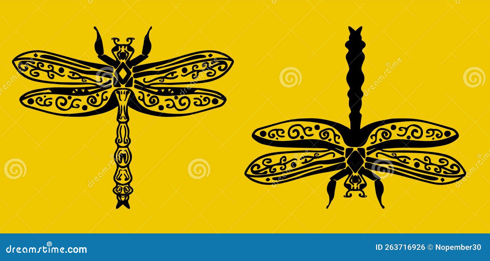 Dragonfly Minimal Seamless Pattern. Repeating Clothes Fabric Print With ...