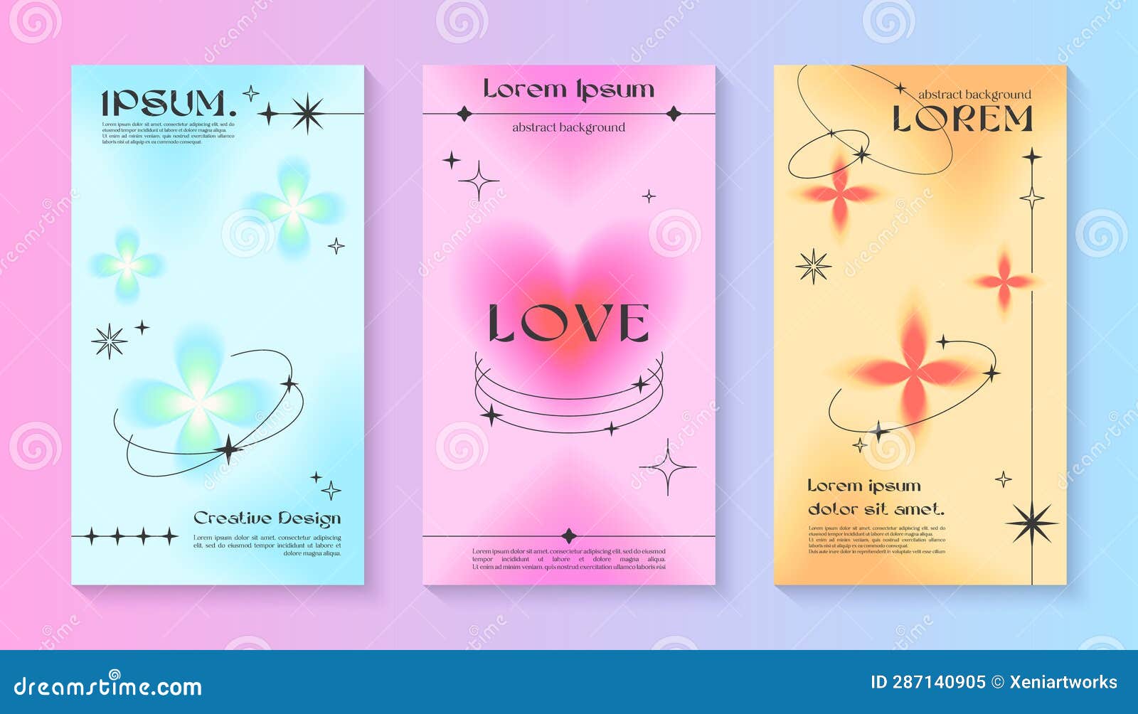 Vector Insta Story Gradient Templates with Geometric Shapes,heart ...