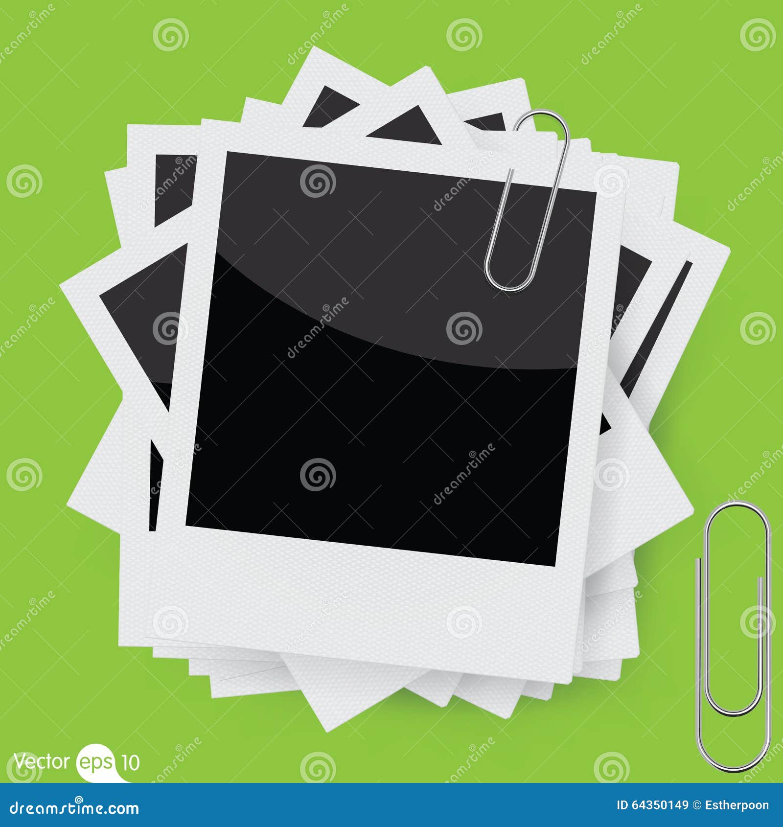 Vector Instant Photo Frame with Paperclip Stock Vector - Illustration ...