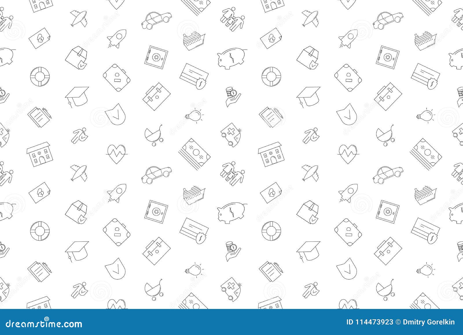 Vector Insurance Pattern. Insurance Seamless Background Stock Vector ...