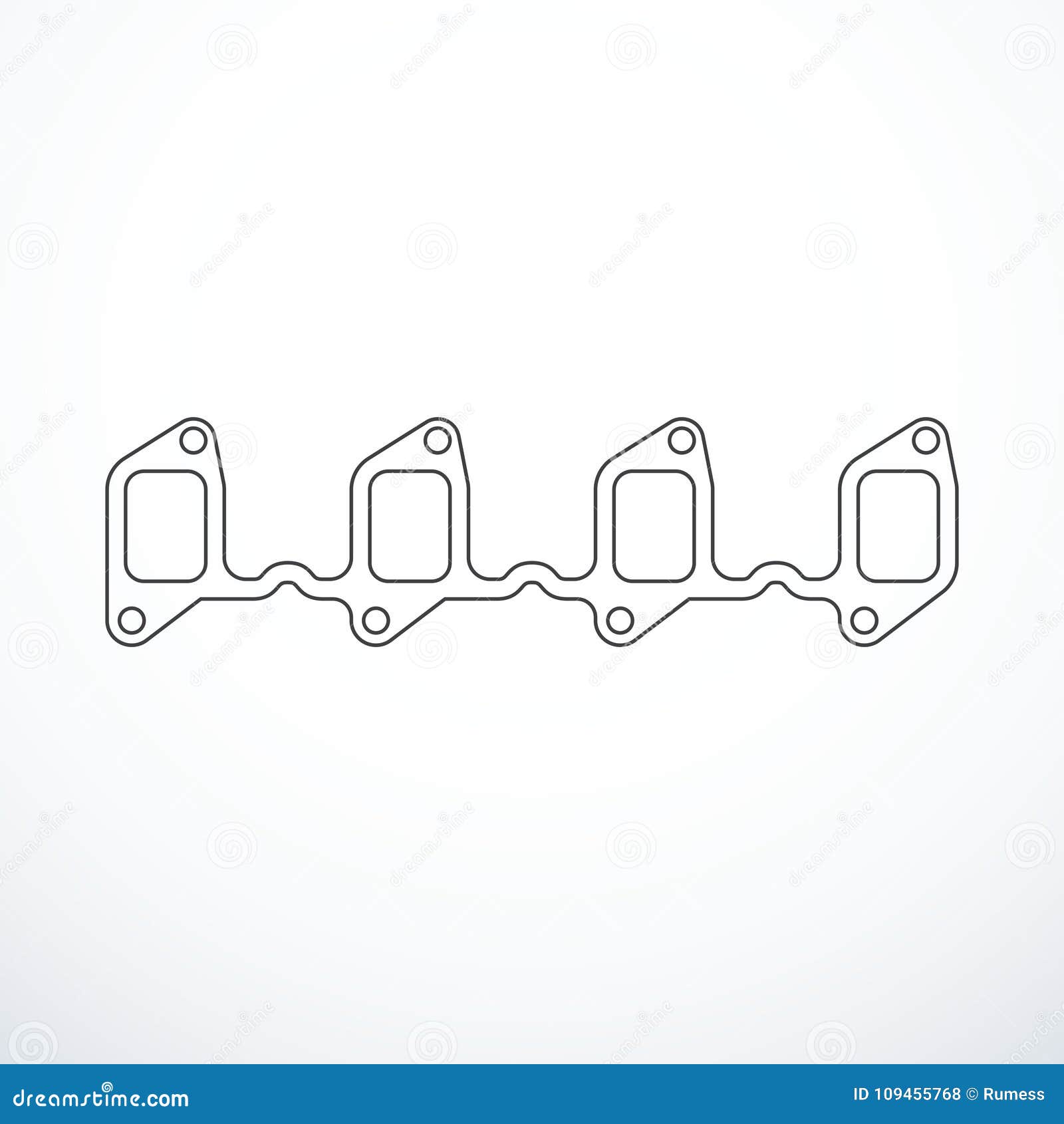 Vector Intake Gasket Isolated Stock Vector - Illustration of intake ...