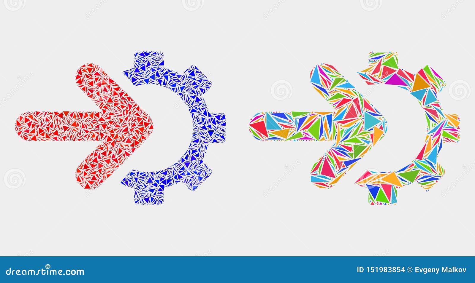 Vector Integration Gear Mosaic Icon of Triangle Items Stock Vector ...