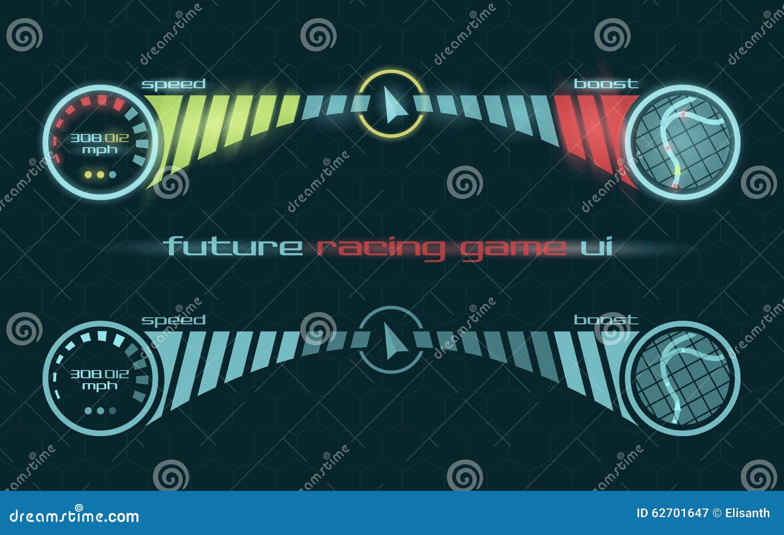 Vector Interface of Racing Game Dashboard Stock Vector - Illustration ...