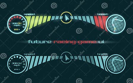 Vector Interface of Racing Game Dashboard Stock Vector - Illustration ...