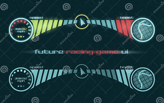 Vector Interface of Racing Game Dashboard Stock Vector - Illustration ...
