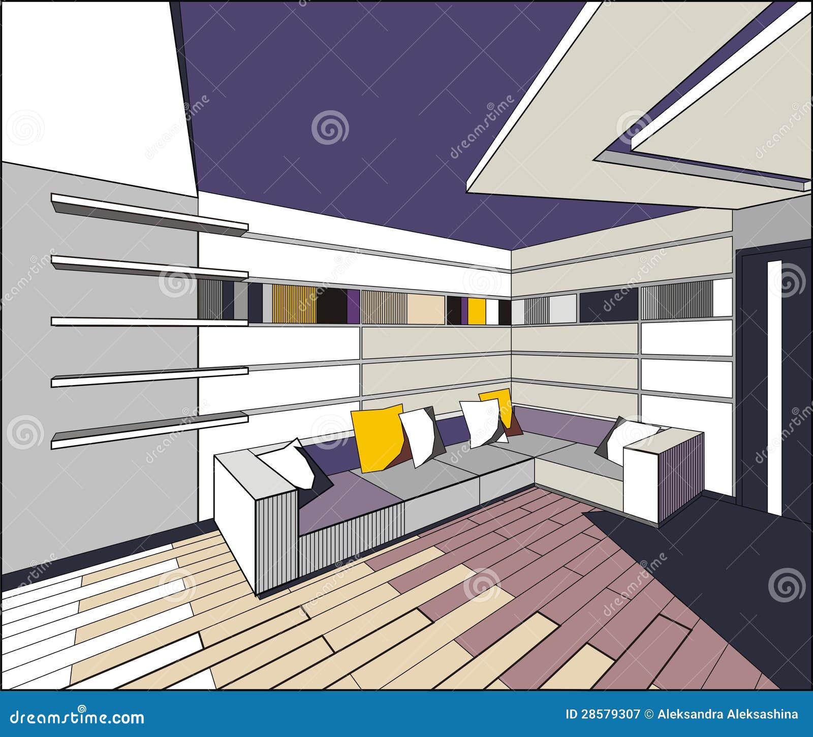 Vector interior stock vector. Illustration of apartment - 28579307
