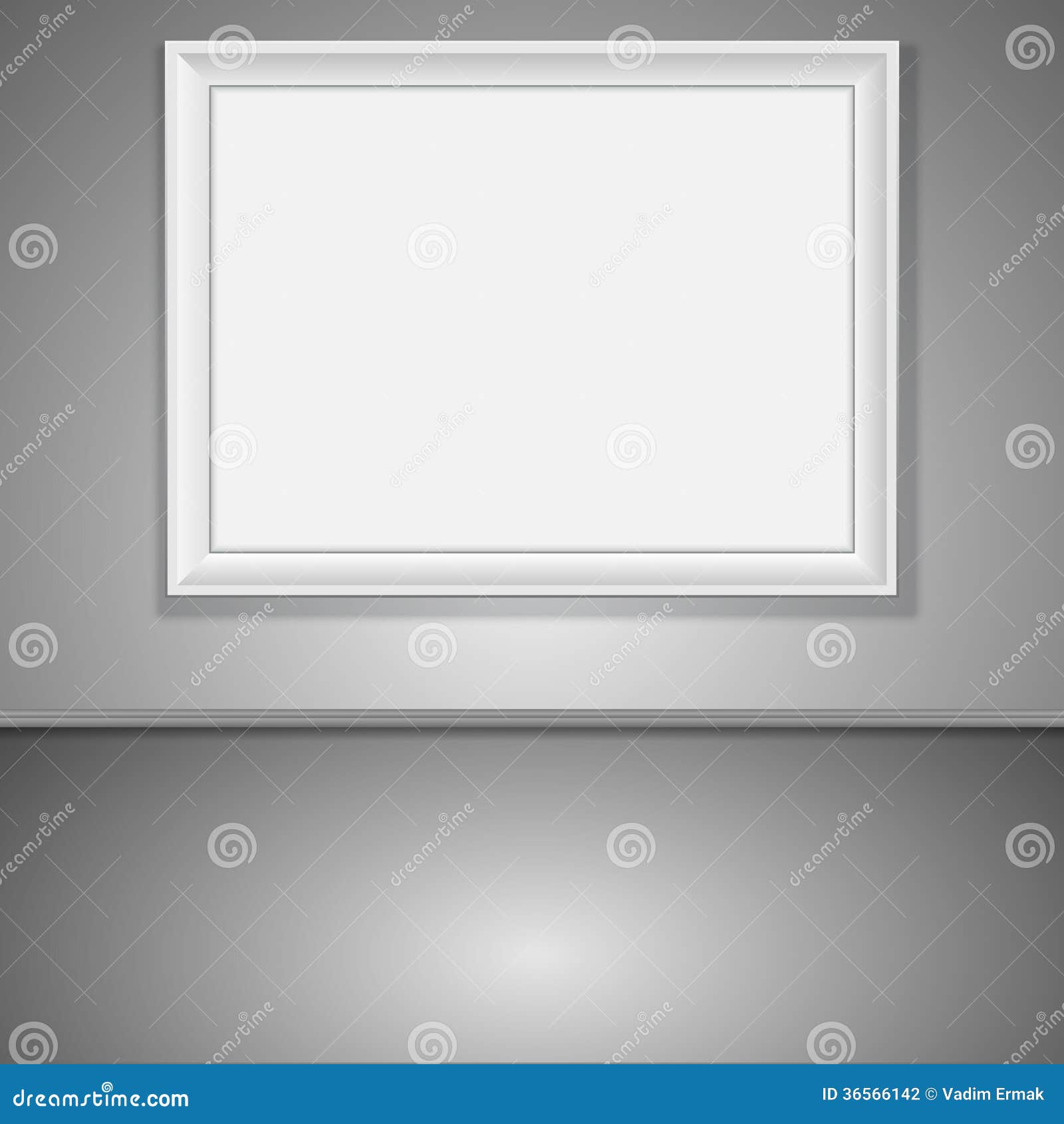 Vector Interior with Rectangle Empty Frame Stock Vector - Illustration ...