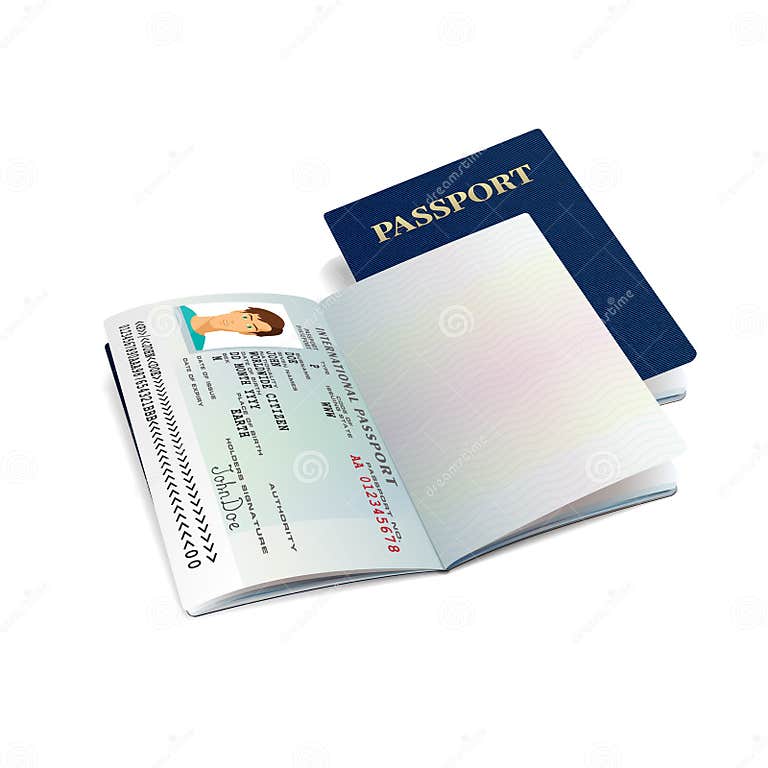 Vector International Passport Template with Sample Personal Data Page ...