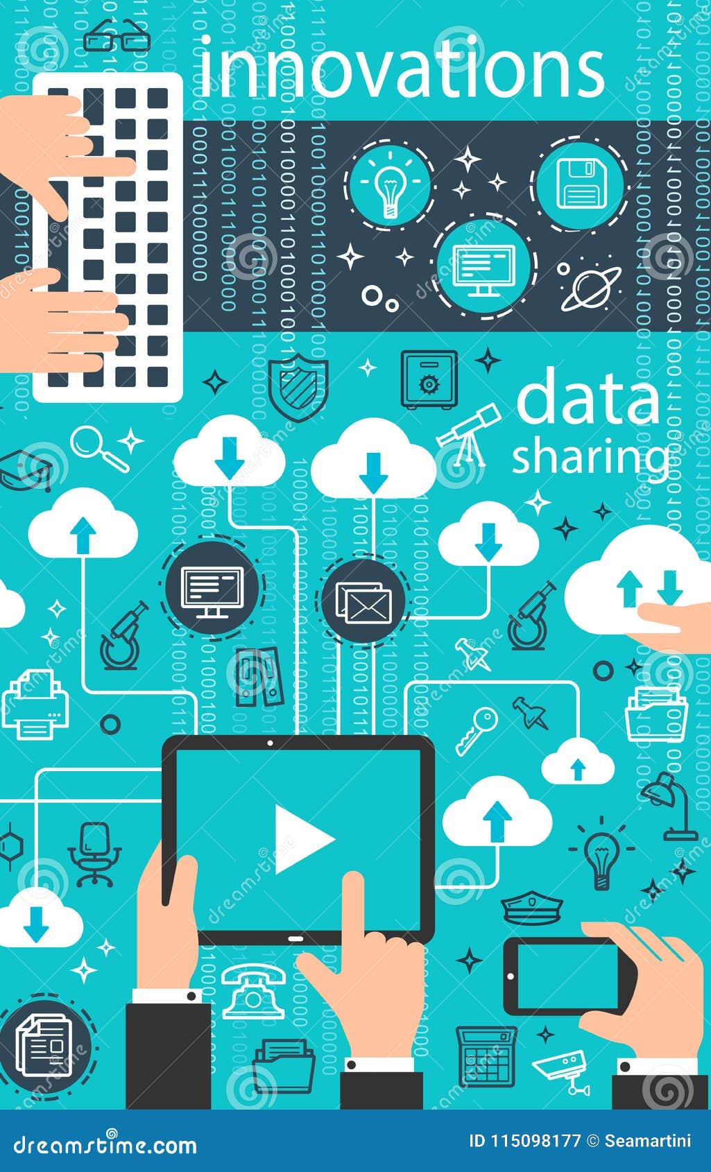 Vector Internet Data Digital Technology Poster Stock Vector ...