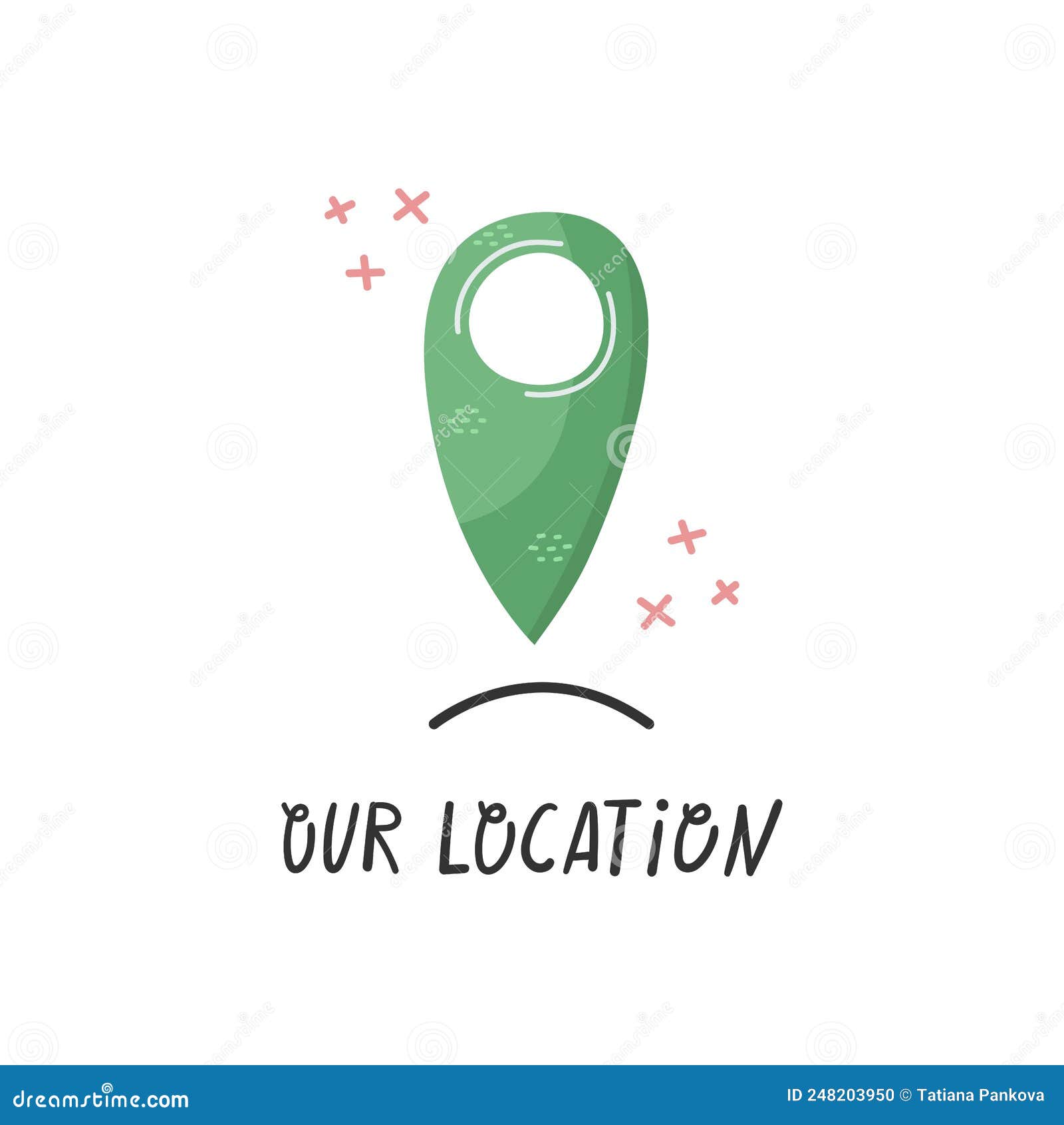 Vector Internet Illustration. Geo Tag - Our Location Stock Vector ...