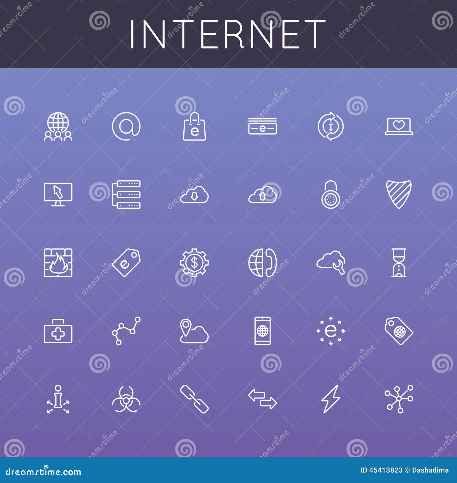 Vector Internet Line Icons stock vector. Illustration of antivirus ...