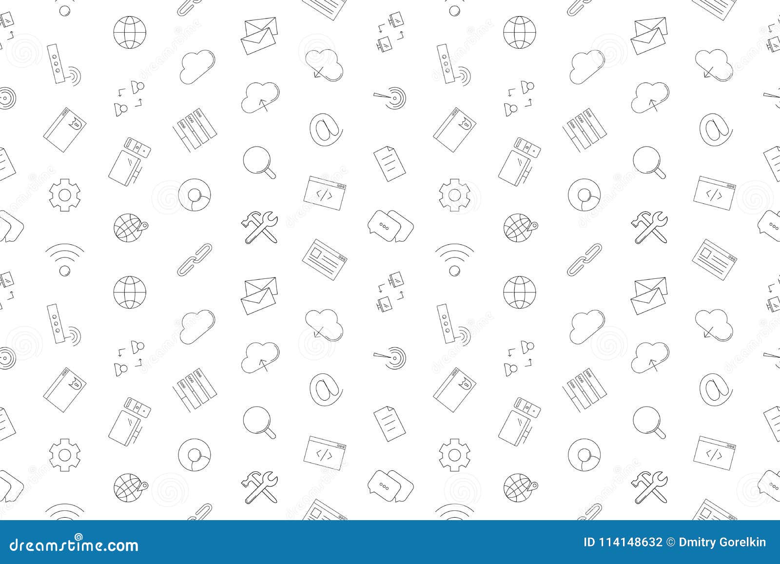 Vector Internet Pattern. Internet Seamless Background Stock Vector ...