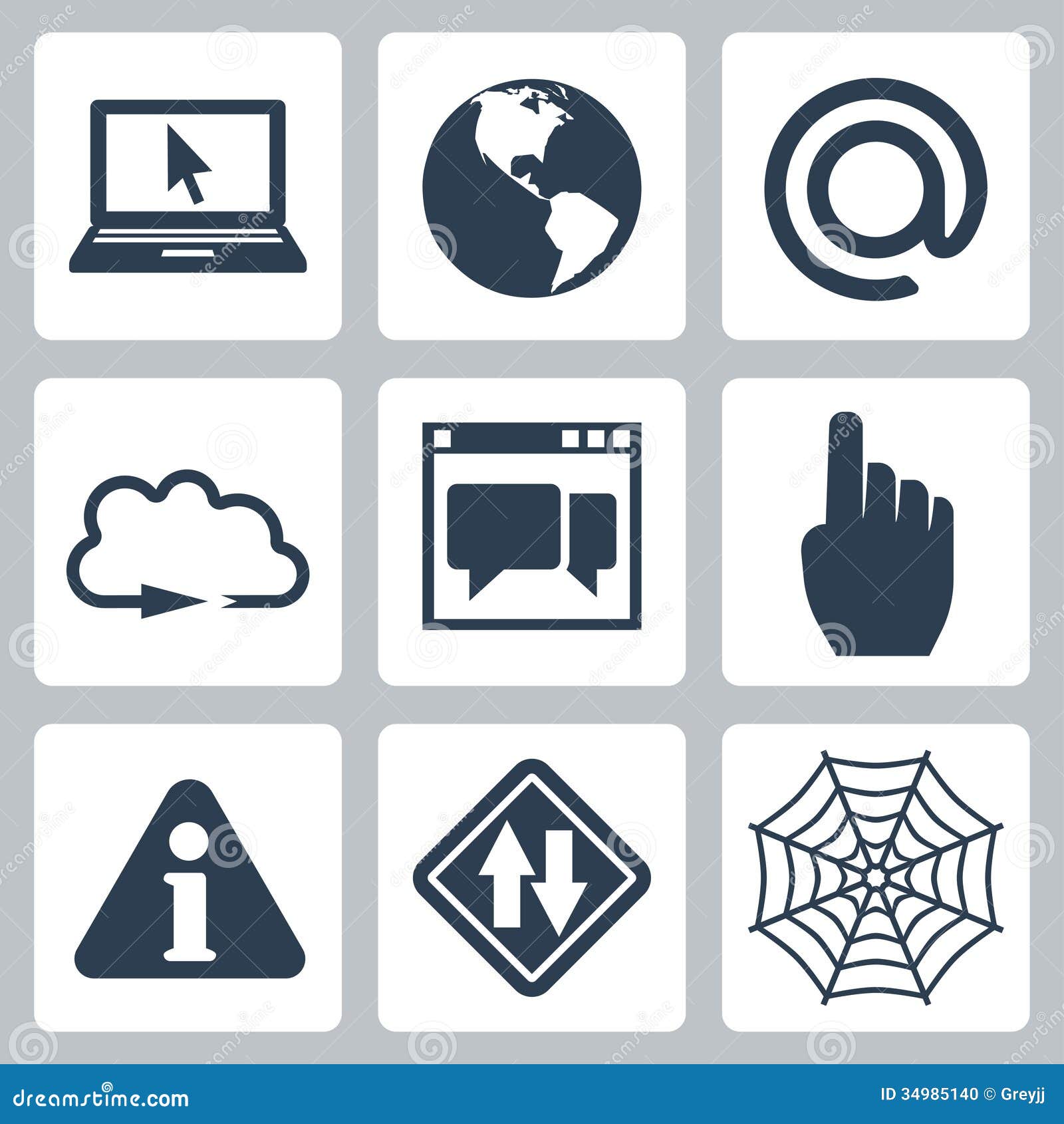 Vector Internet-related Icons Set Stock Vector - Illustration of media ...