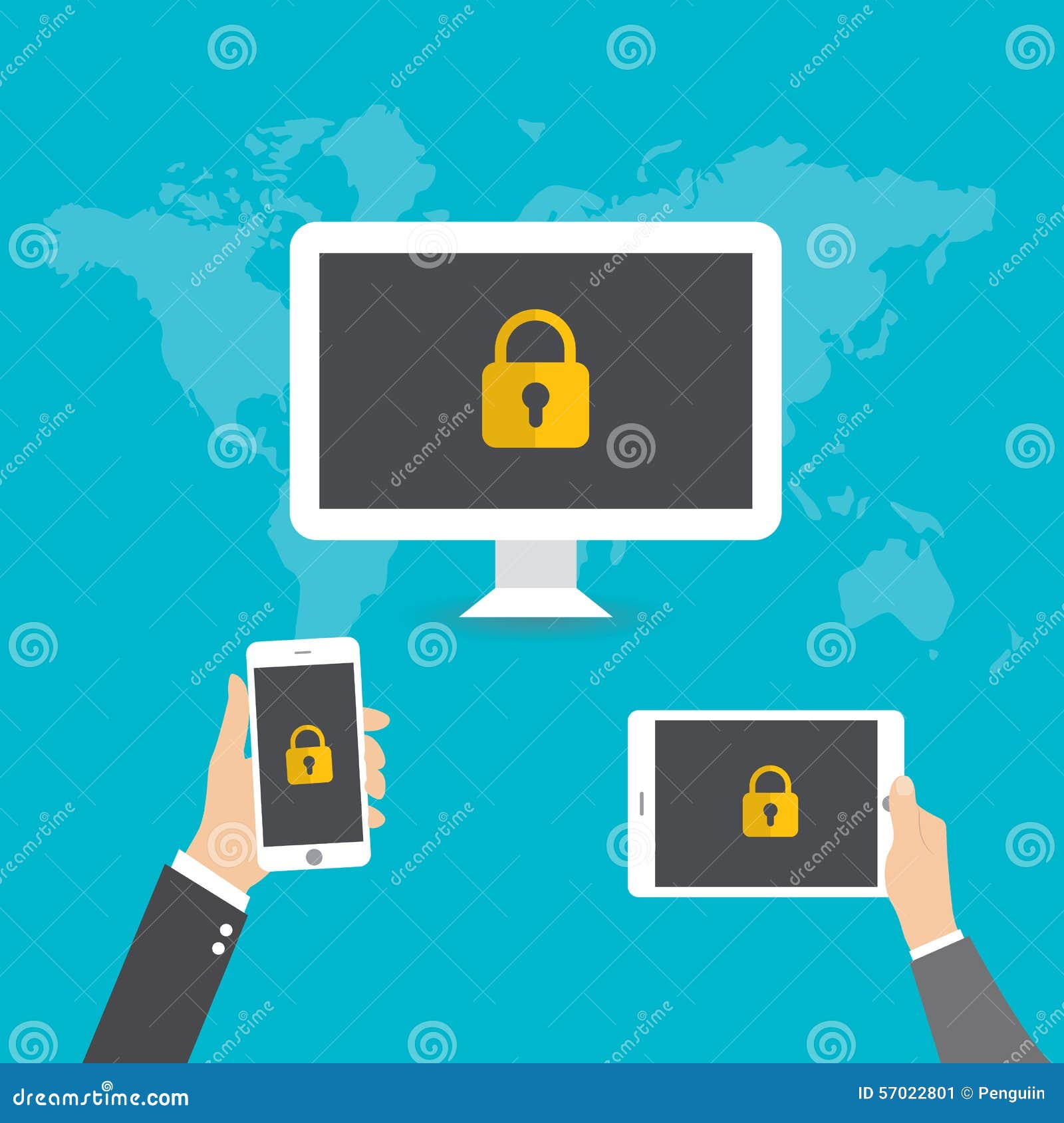 Vector Internet Security Concept Stock Vector - Illustration of print ...