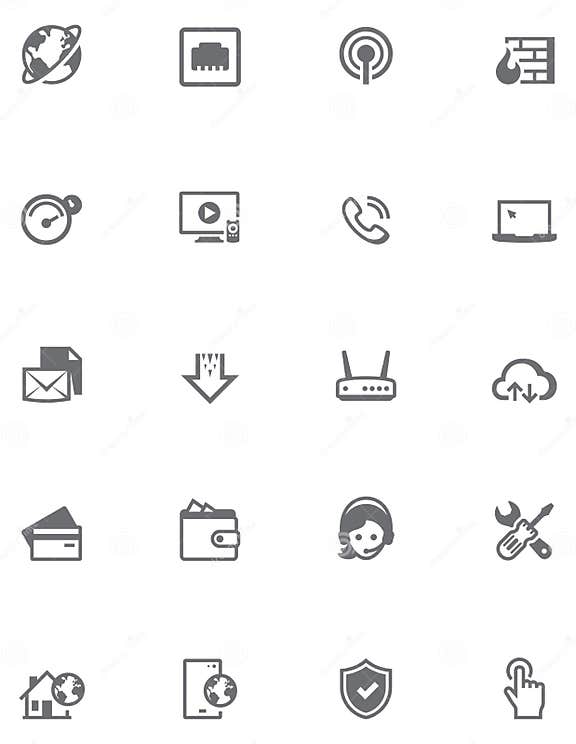 Vector Internet Service Provider Icon Set Stock Vector - Illustration ...