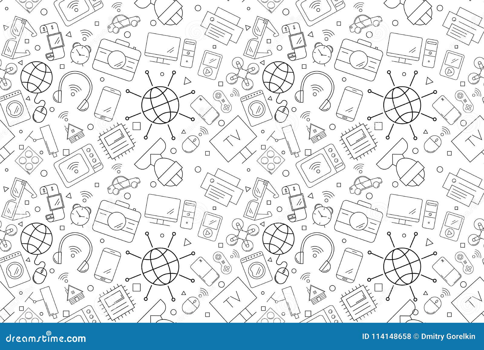 Vector Internet of Things Pattern. Internet of Things Seamless ...