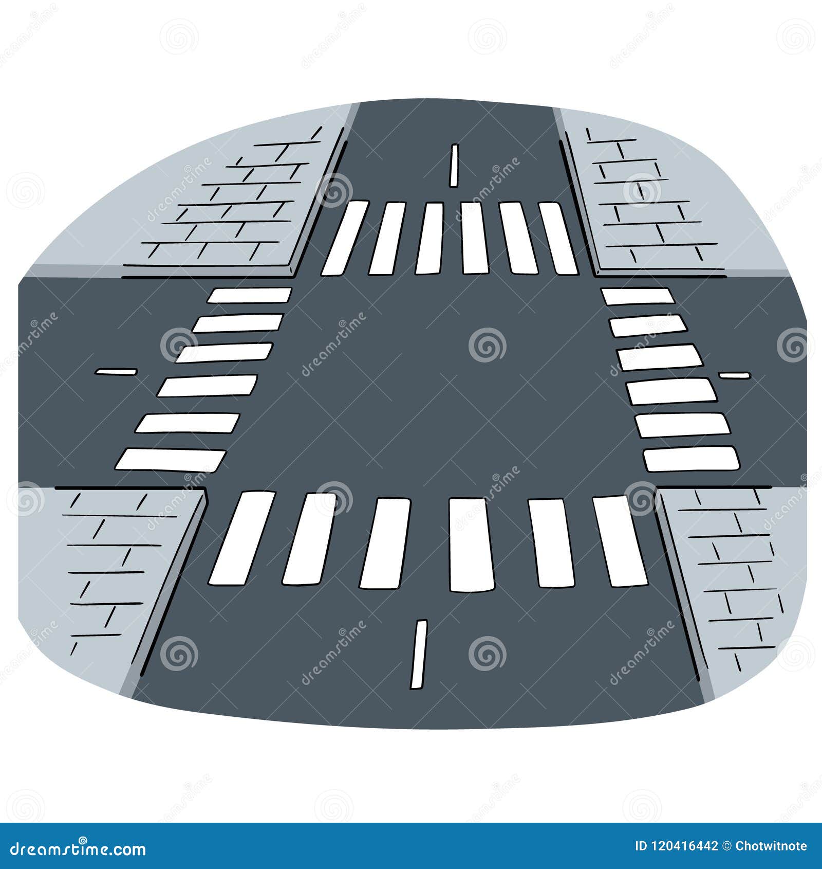 Vector of Intersection Road Stock Vector - Illustration of drive ...