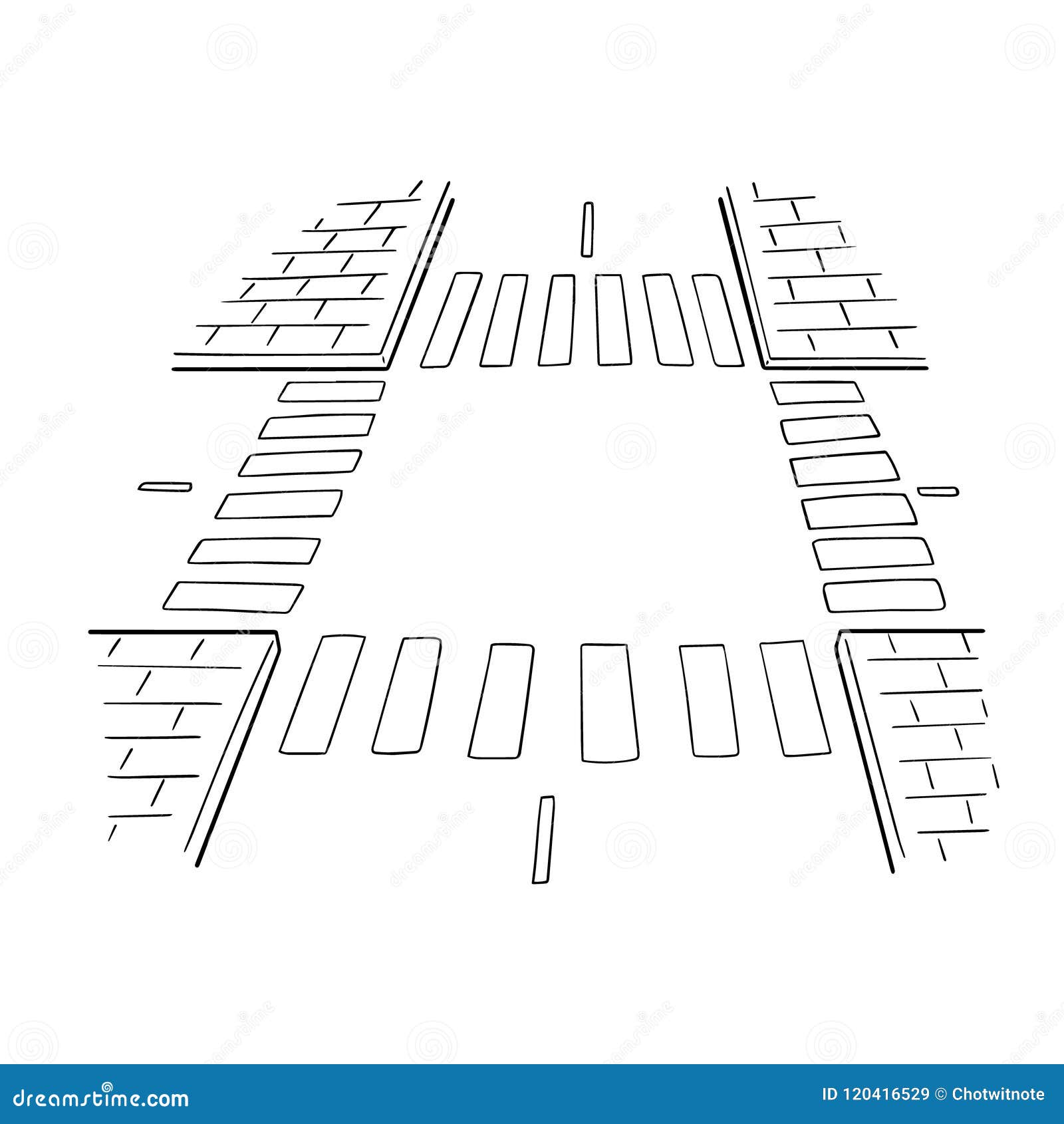 Vector of Intersection Road Stock Vector - Illustration of outdoor ...