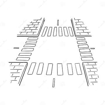 Vector of Intersection Road Stock Vector - Illustration of outdoor ...