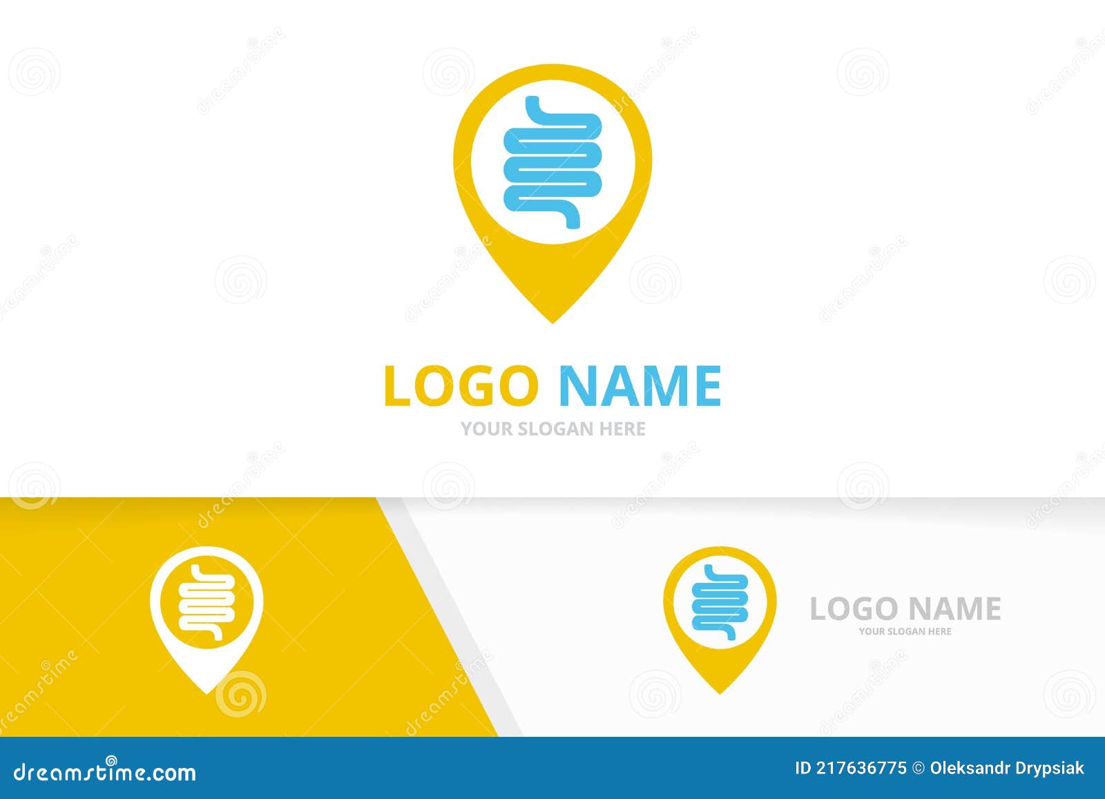 Vector Intestine And Loupe Logo Combination. Colon And Magnifying Glass ...